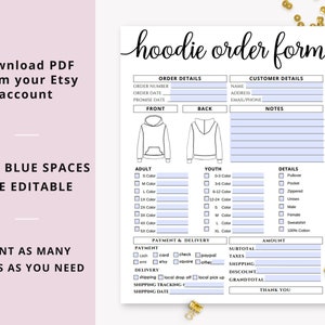 17 Fillable Order Forms Bundle, Invoice Template , Printable Small ...