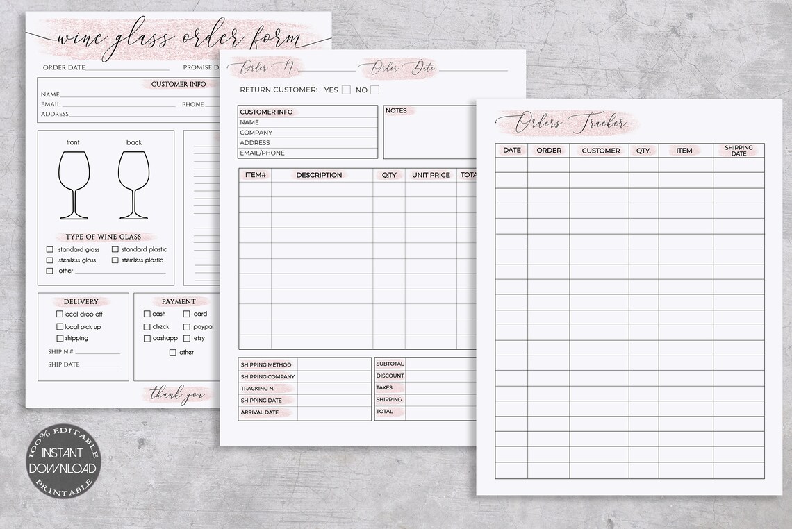 15 Editable Order Forms Bundle I Canva Template I Invoice - Etsy