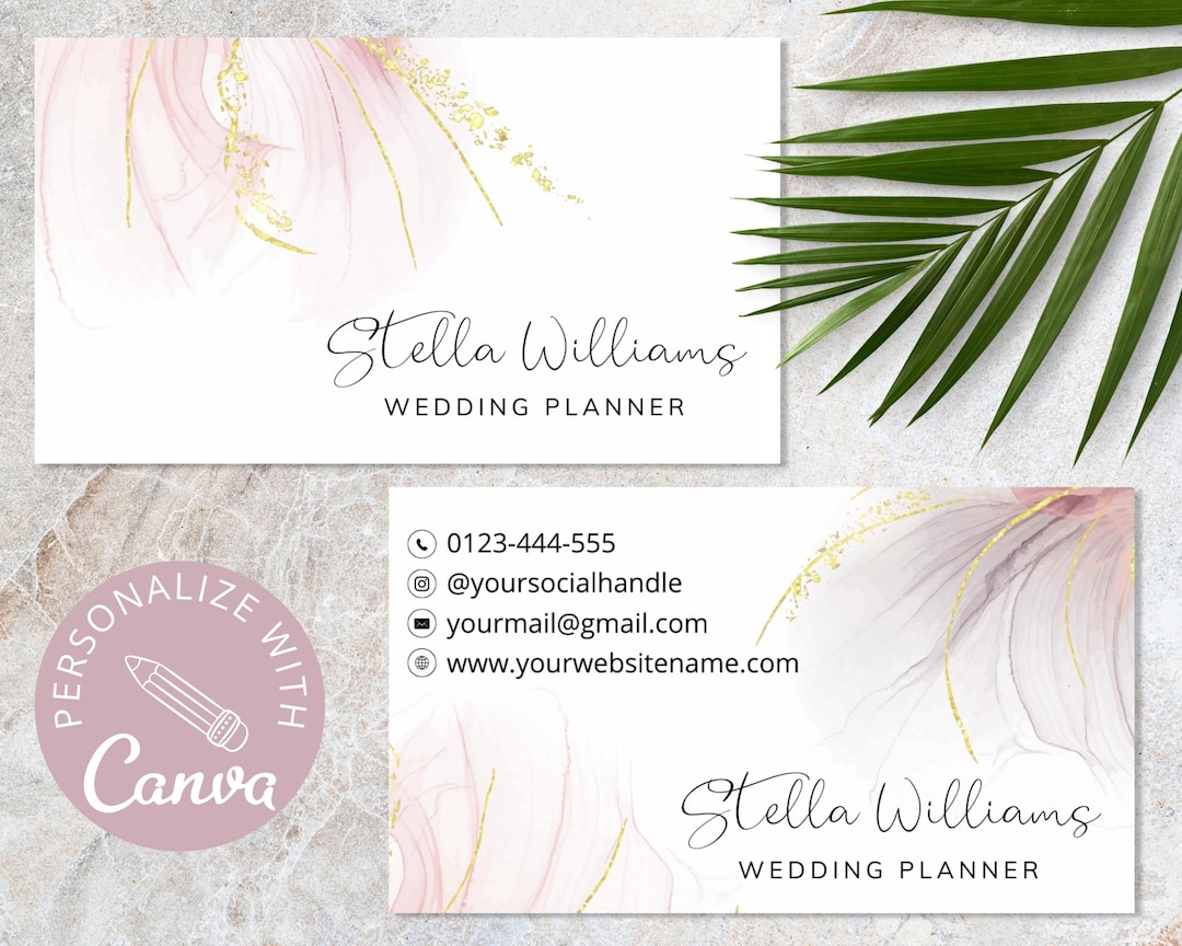 Business Card Template, Editable Canva Template, Custom Business Cards ...