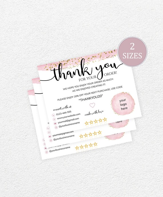 Tarjetas De Agradecimiento En Tamaños Imprimibles