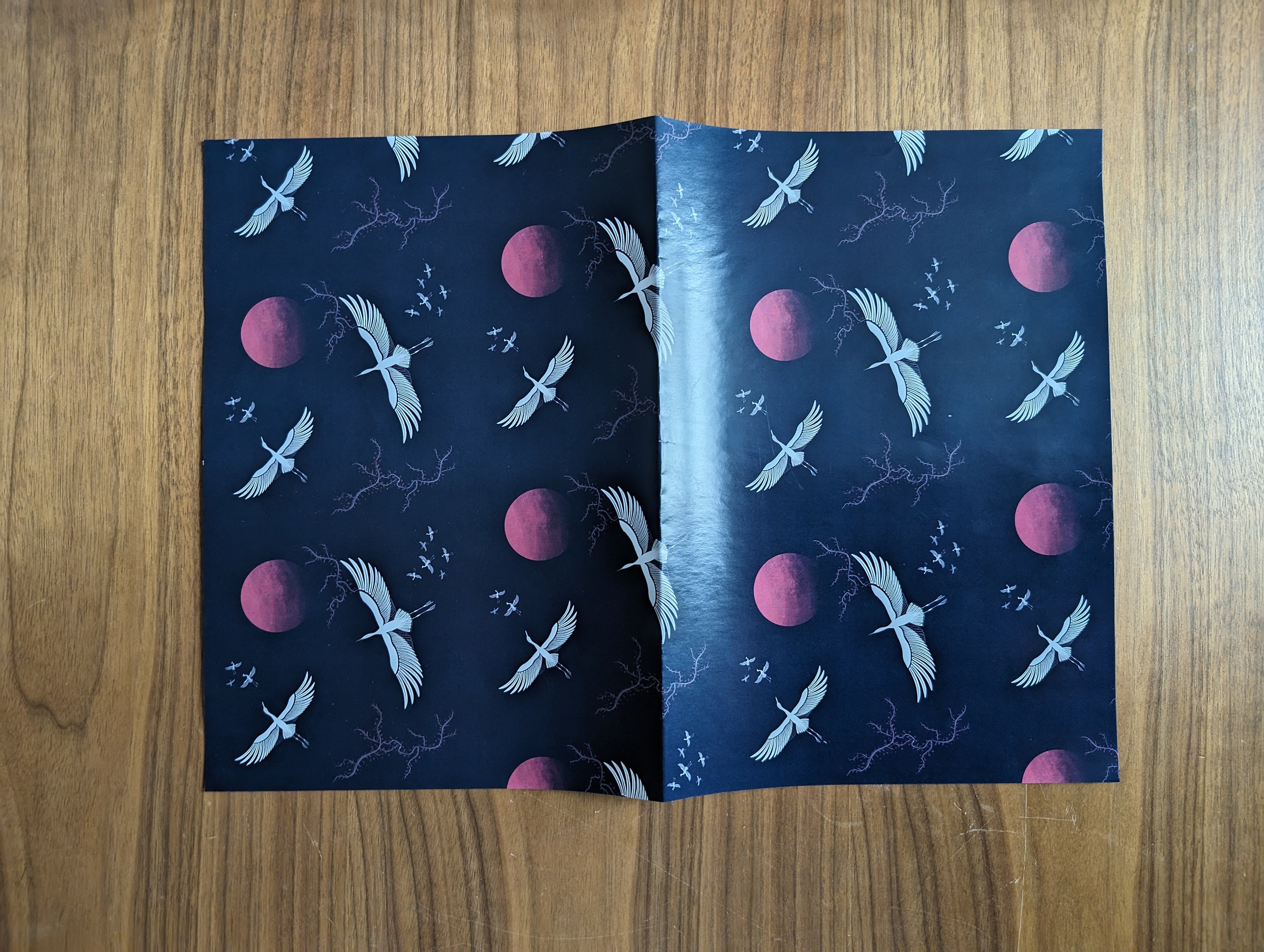 Japanese Crane & Moon A3 Wrapping Paper - Etsy