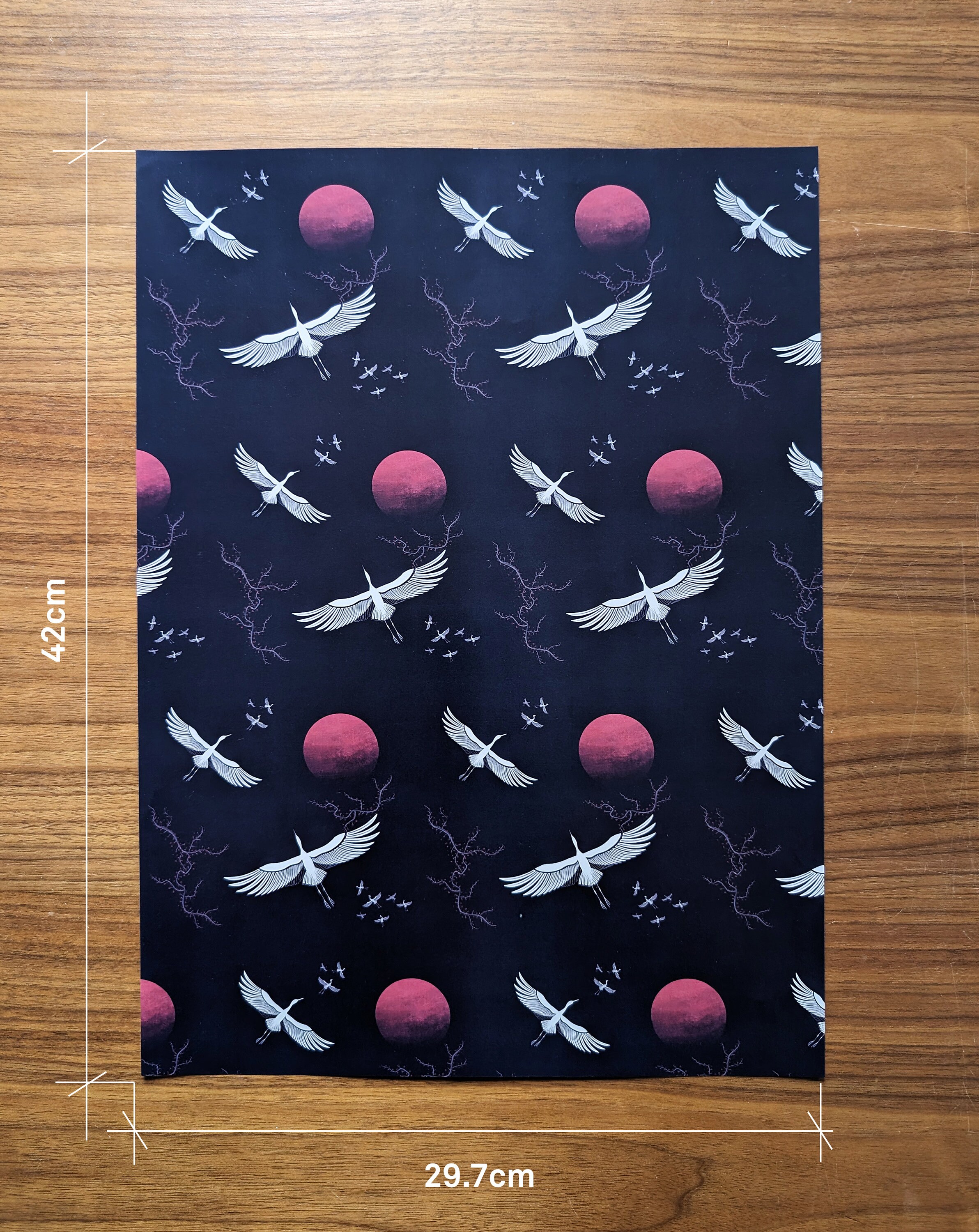 Japanese Crane & Moon A3 Wrapping Paper - Etsy
