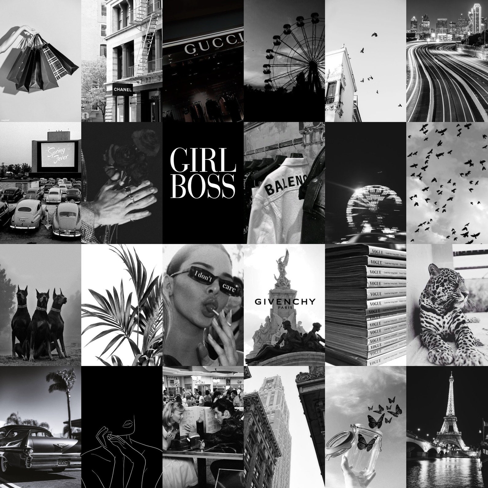 Black and White Wall Collage Kit B&W Aesthetic Collage for | Etsy