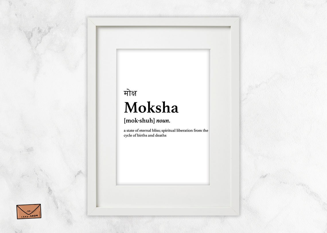 Moksha Definition Wall Art Indian Wall Print, Hindu Wall Print ...
