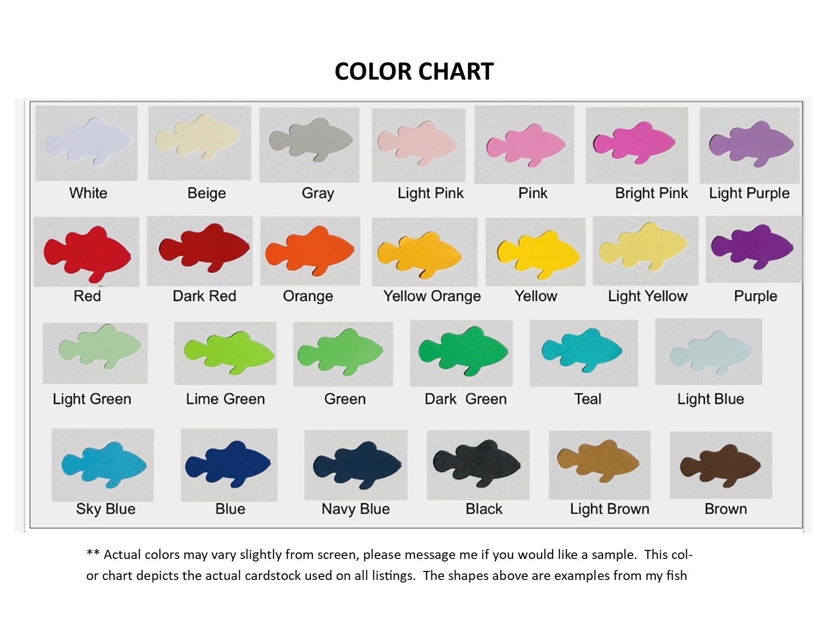 Fish Die Cut Cardstock Fish Paper Fish for Crafting Fish | Etsy