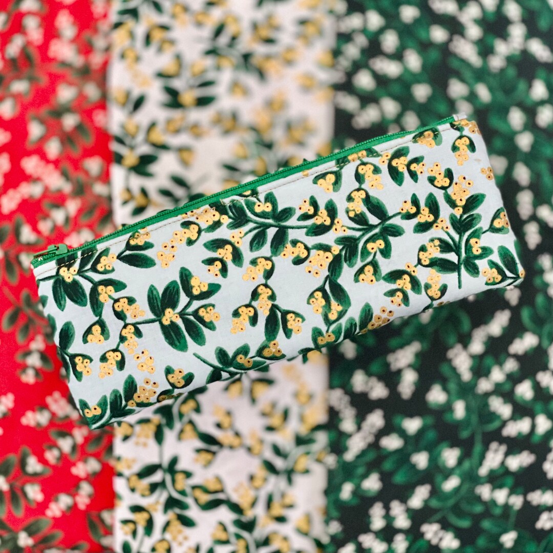 Rifle Paper Mistletoe Mint/ Evergreen / Cream O Red Print Zipper ...