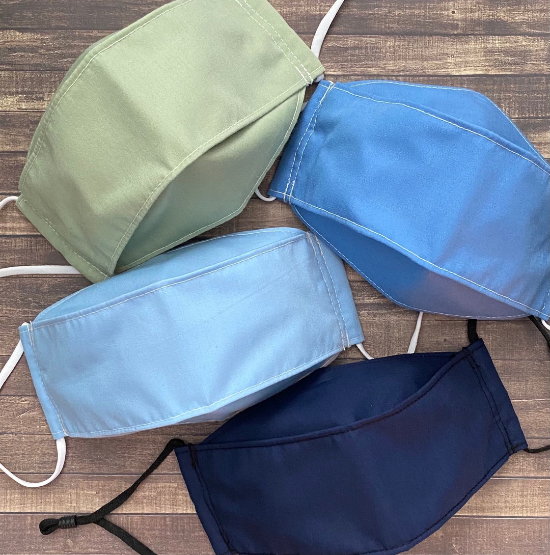 Solid Colors (blues/ Greens) 3-D Cotton - Face Mask - Etsy
