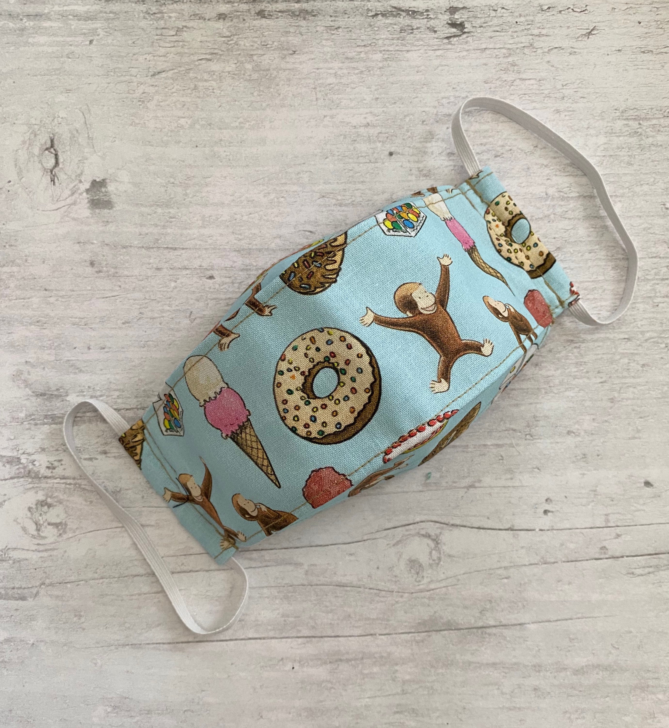 3D Sweet George Baby Blue Cotton Face Mask - Etsy