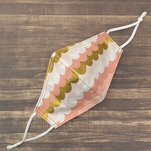 Rifle Paper Waves (coral) Cotton Face Mask (reversible) - Etsy