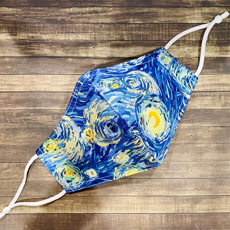 Van Gogh Starry Night Face Mask - Etsy