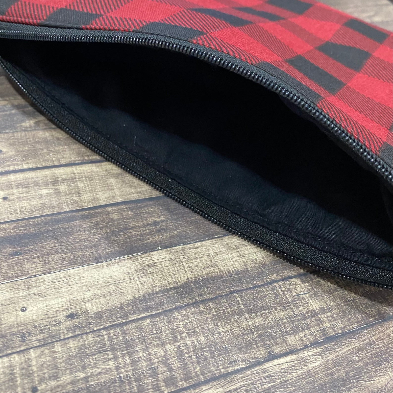 Black and Red Buffalo Check Zipper Pouch - Etsy