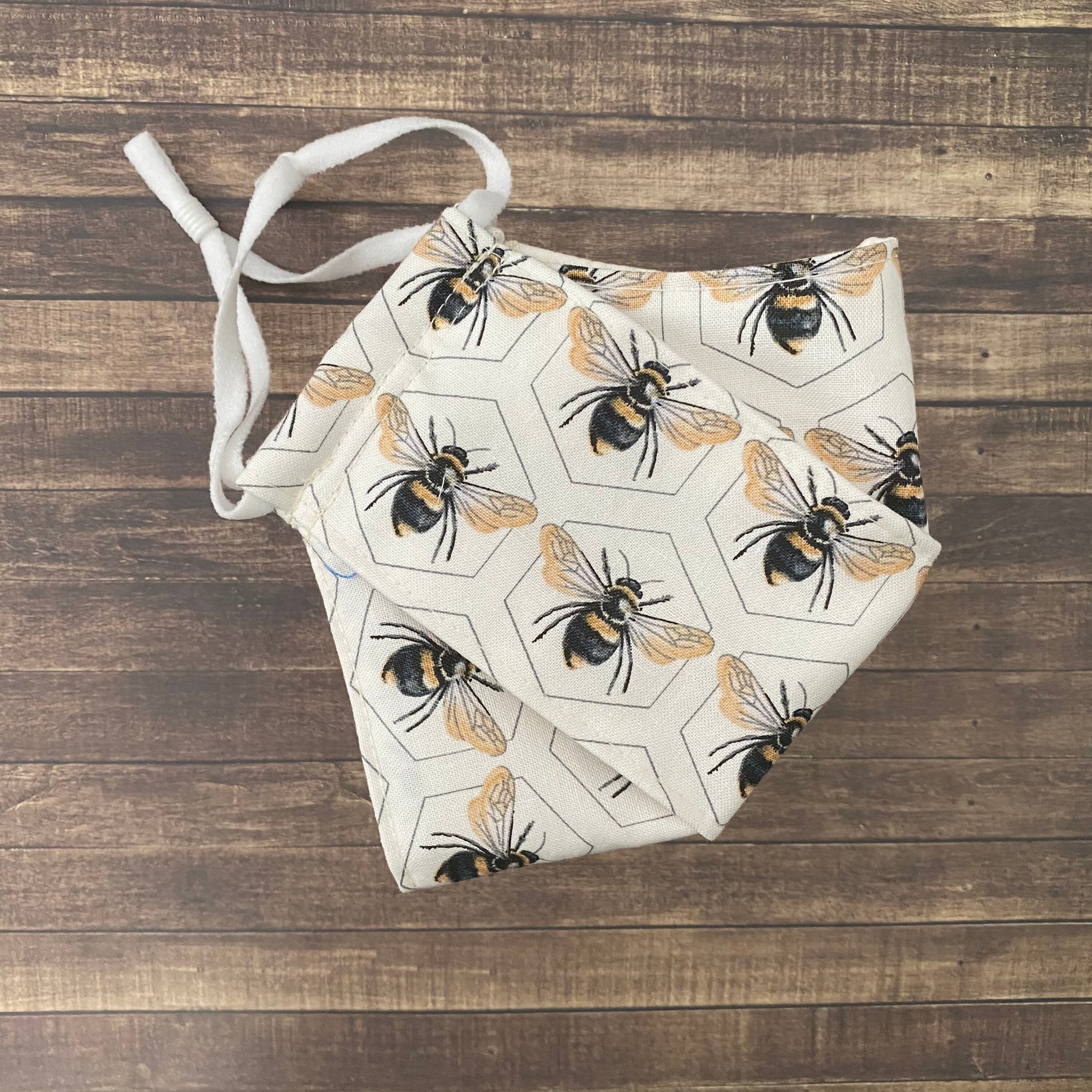 Honeycomb Bee Print Cotton 3-D Mask - Etsy
