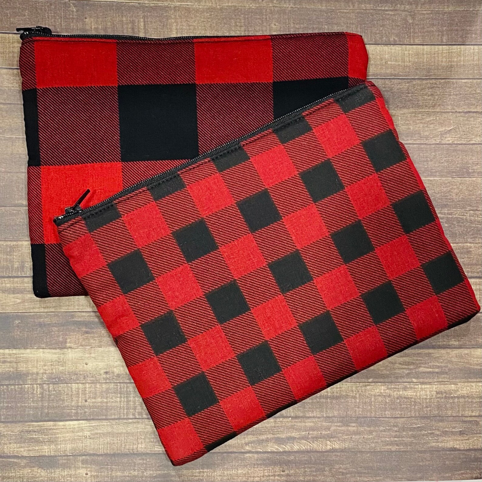 Black and Red Buffalo Check Zipper Pouch - Etsy
