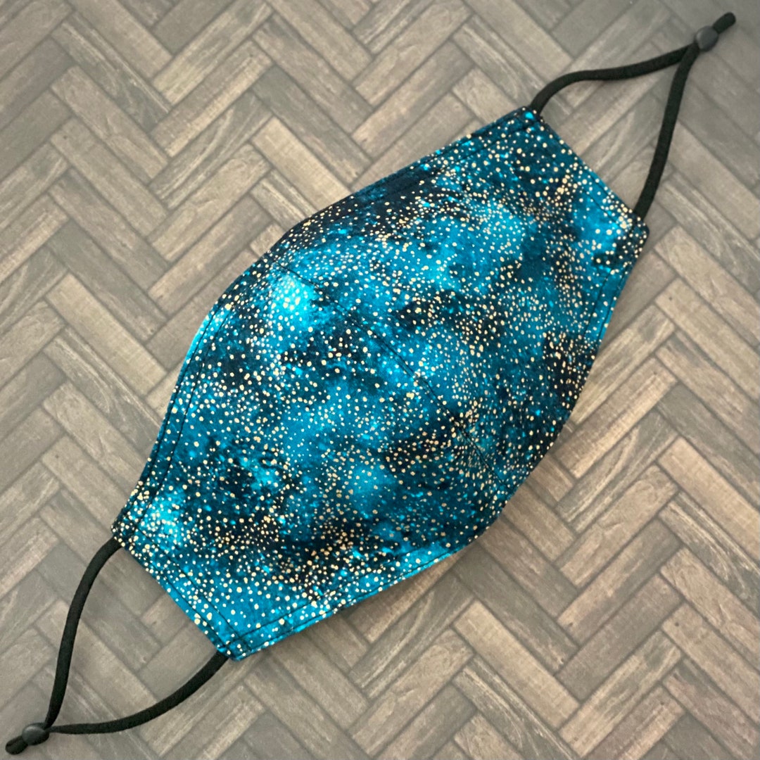 Ocean Night Sky Print Cotton Face Mask (reversible and Adjustable ...