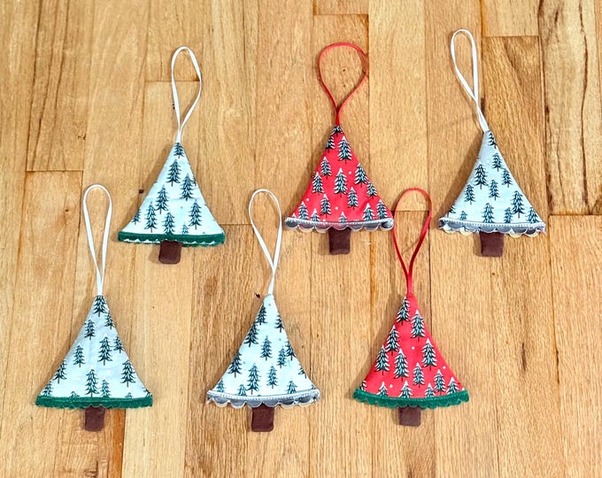 Rifle Paper Fir Trees Linen (beige)/ Red/ OR Silver Print Christmas ...