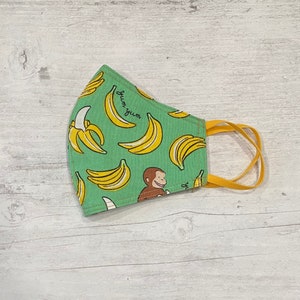 Bananas George Green Cotton Face Mask reversible - Etsy