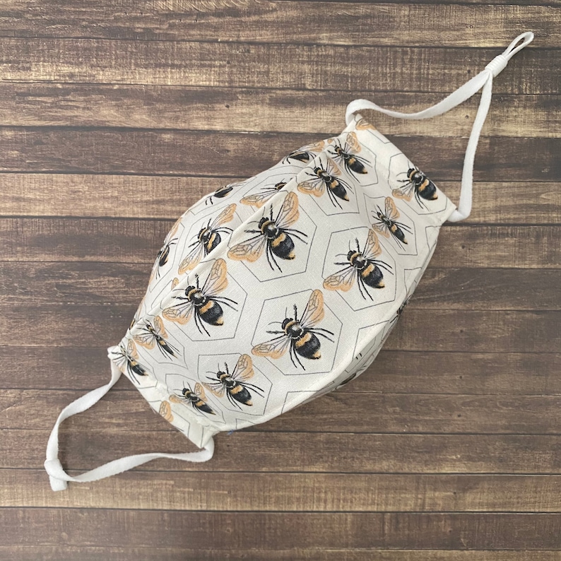 Honeycomb Bee Print Cotton 3-D Mask - Etsy