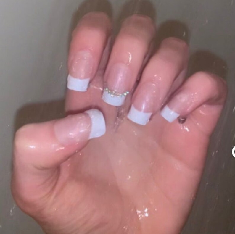 Classic Bling French Tips READY TO SHIP French Tip Nails French Tips ...