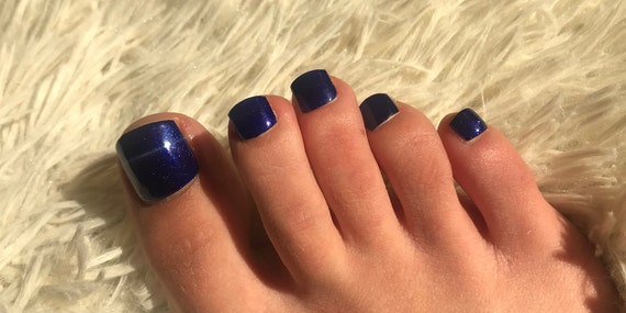 Royal Blue Toe Nails For Prom