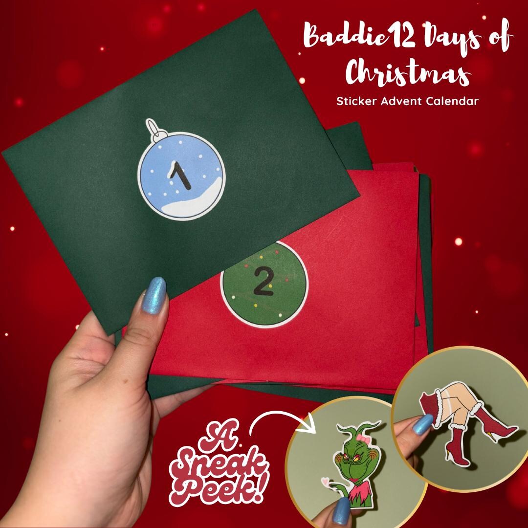 Sticker Advent Calendar | 12 Days of Christmas Advent Calendar | Baddie ...