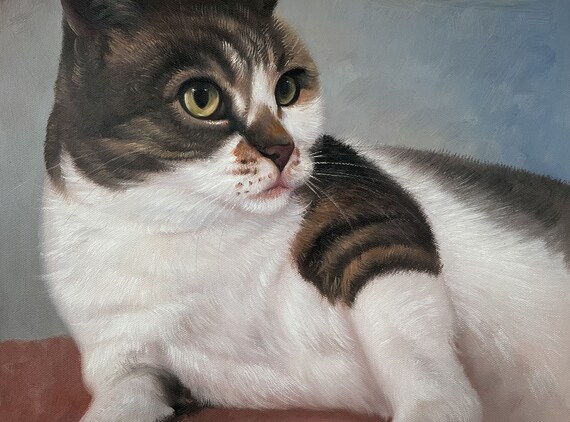 Personalized Cat Painting Custom Cat Portrait Cat Art Pet - Etsy