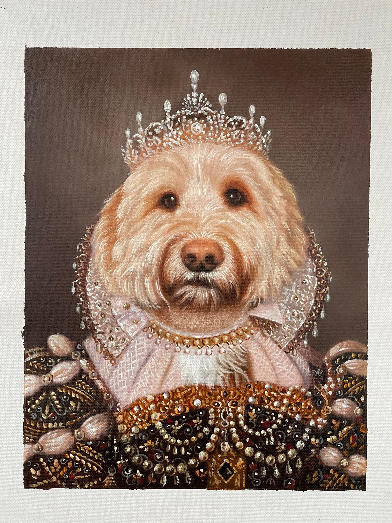 Custom Royal Pet Portrait Painting, Princess Pet Painting, Funny Pet ...