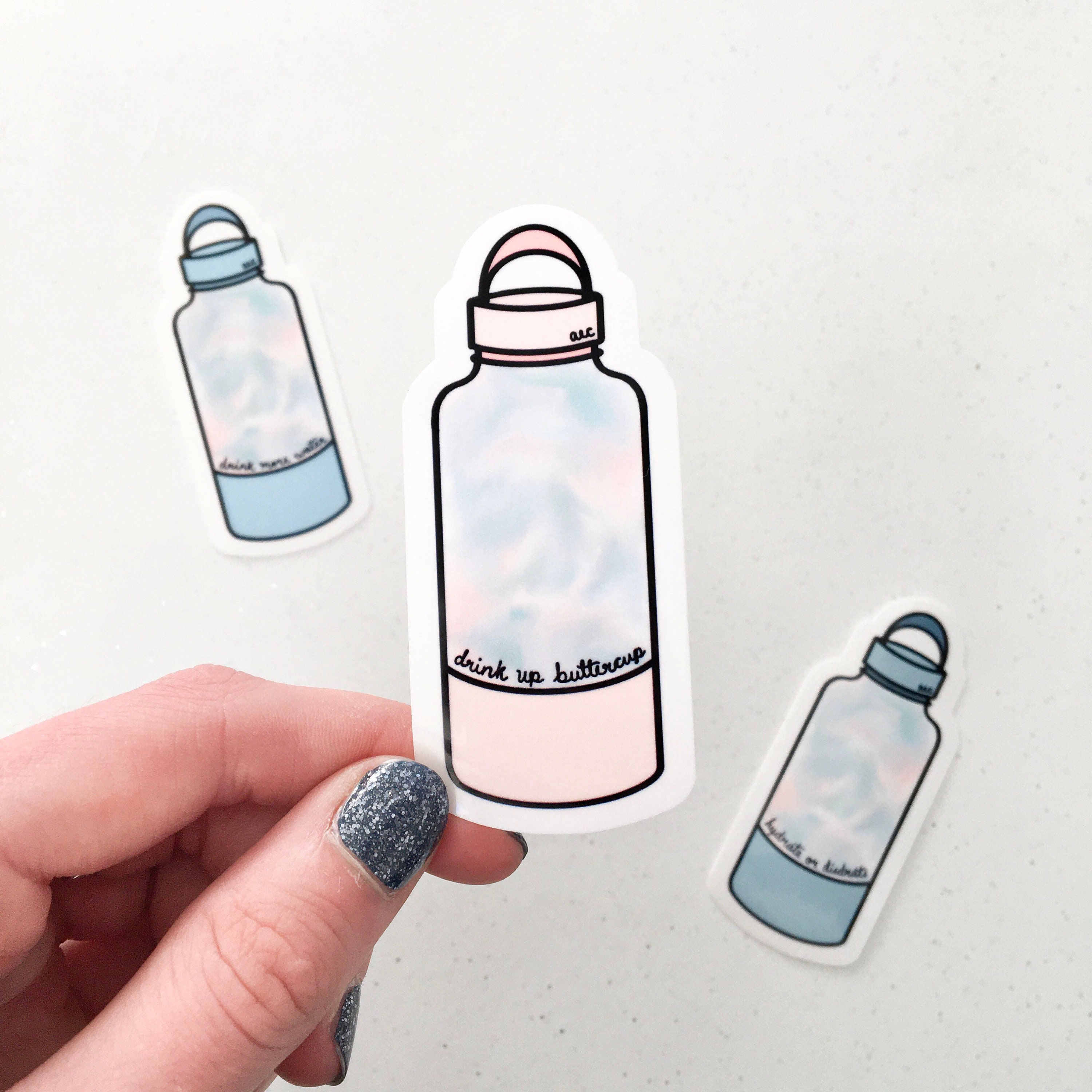 Water Bottle Waterproof Stickers Drink More Water Drink up | Etsy