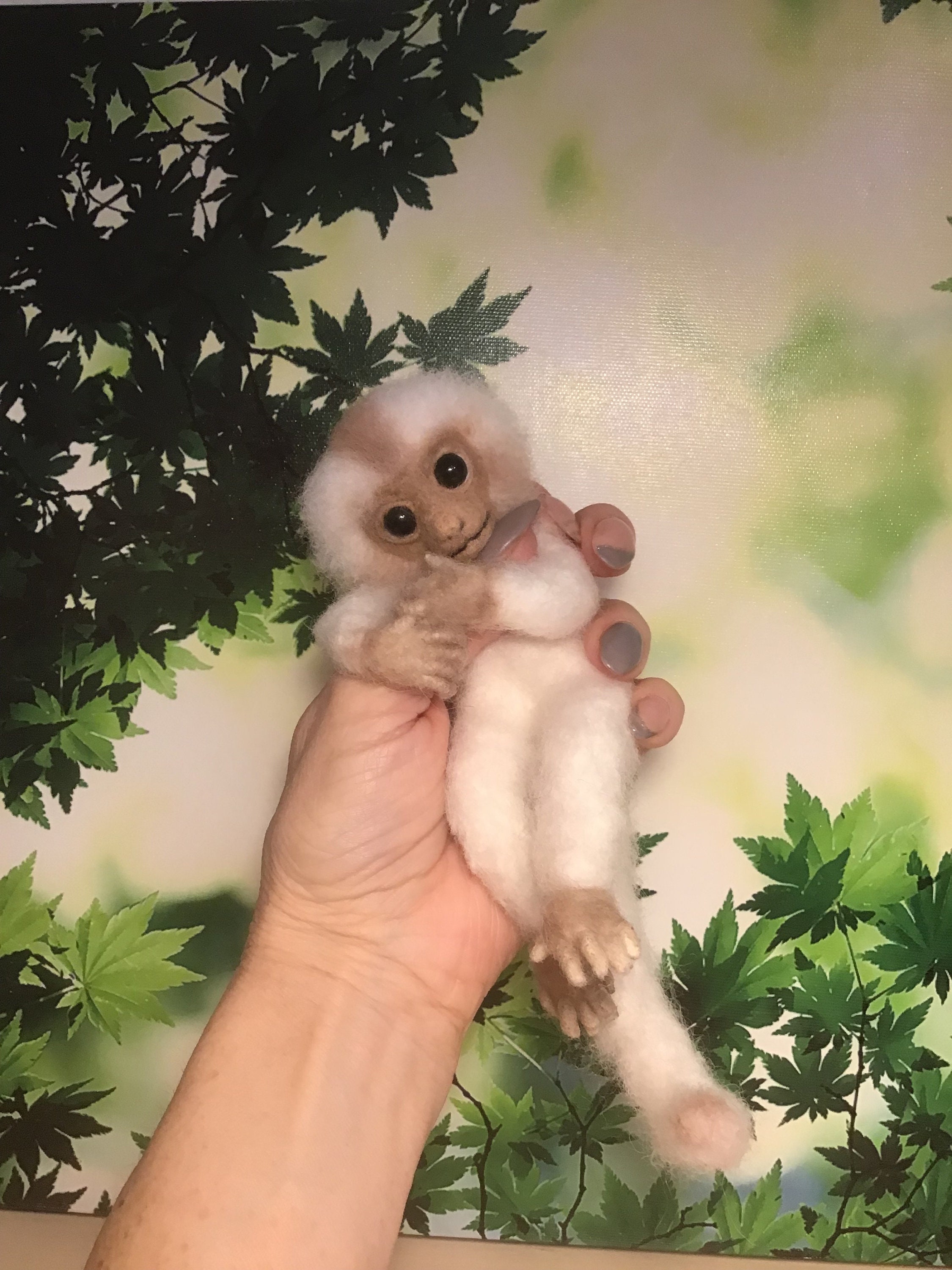 Needle Felted Baby Marmoset Monkey Isla - Etsy