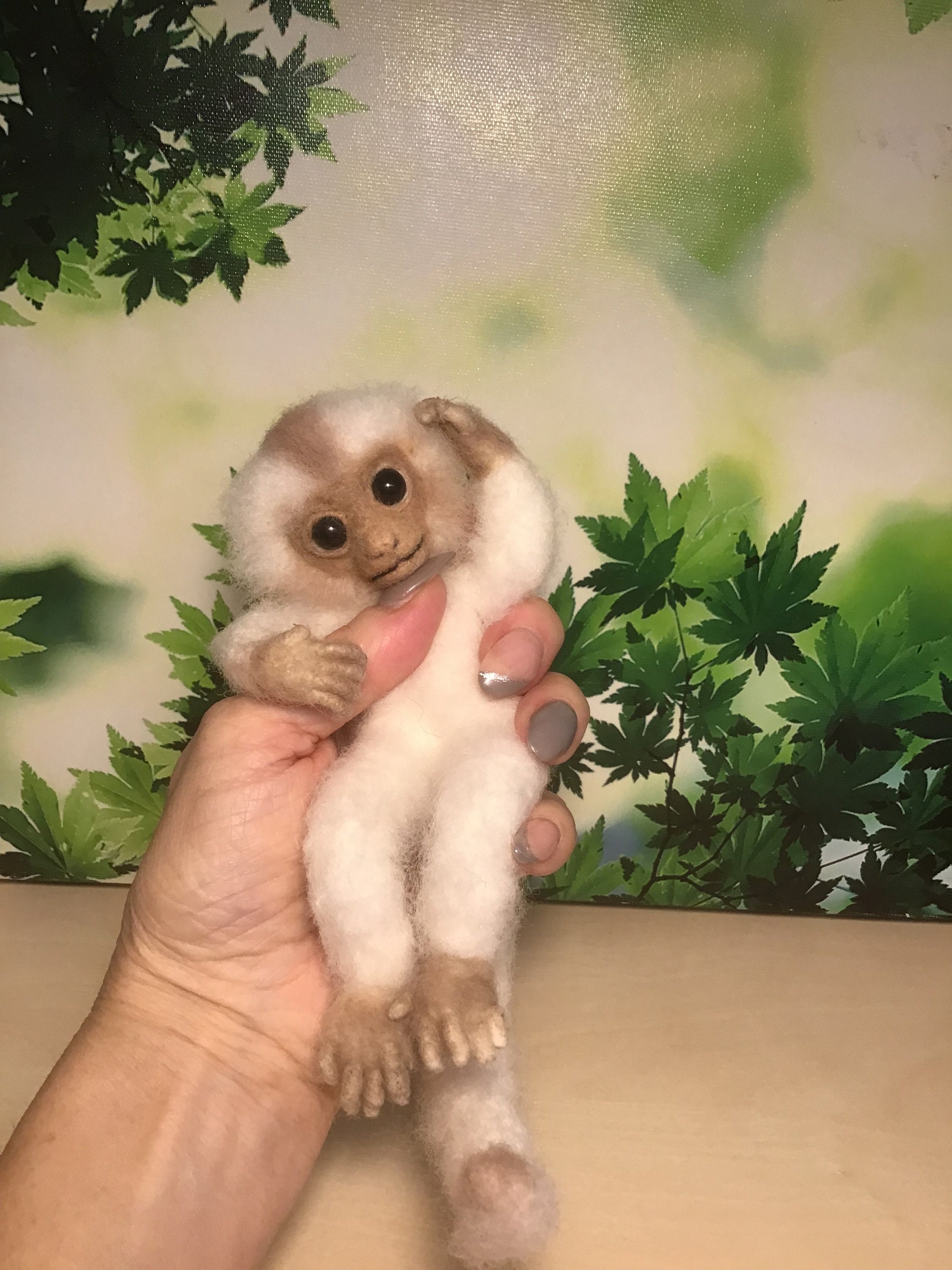 Needle Felted Baby Marmoset Monkey Isla - Etsy