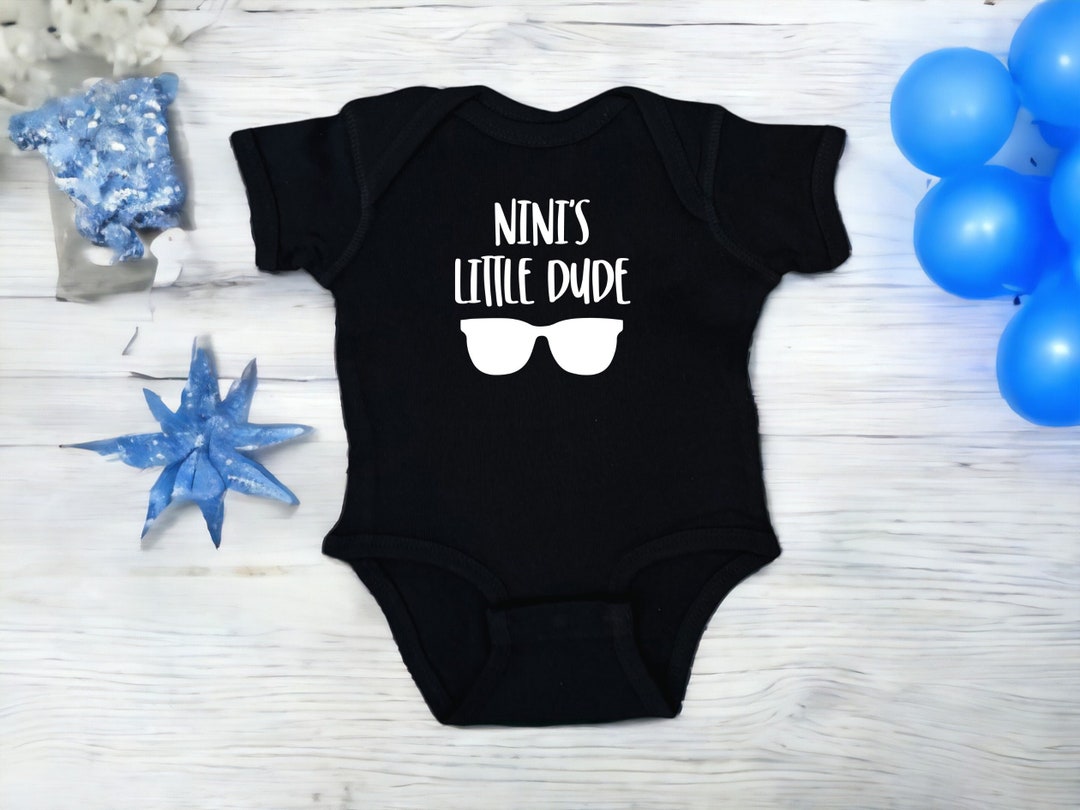 Nini's Little Dude Color or White Infant Bodysuit, Boy Gender Reveal ...