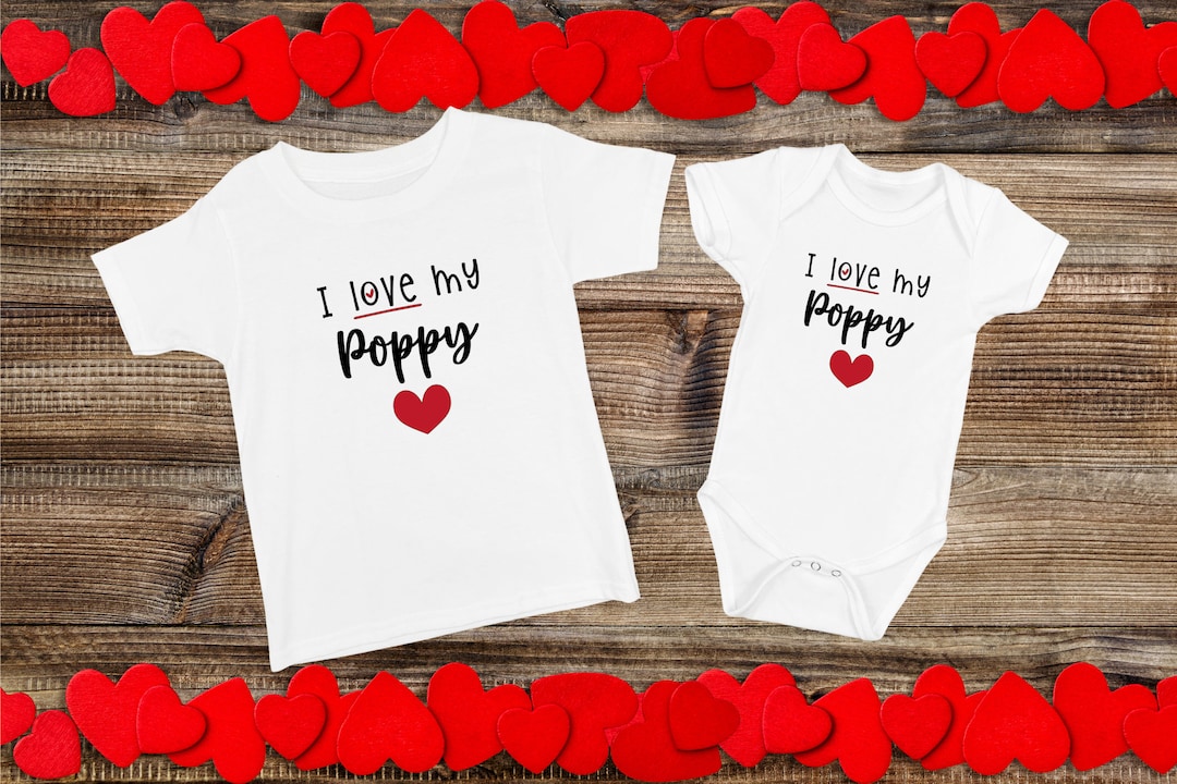 I Love My Poppy White Infant Bodysuit or Toddler Shirt, Unique Baby ...