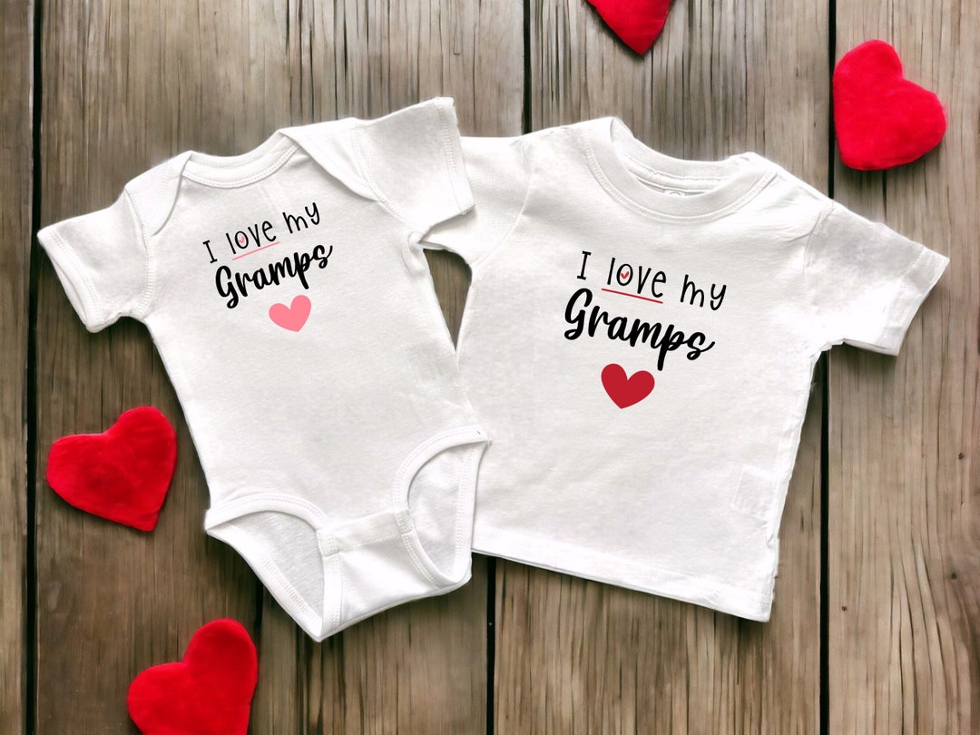 I Love My Gramps White Infant Bodysuit or Toddler T-shirt, Baby Shower ...