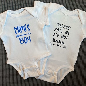 Mimi's Boy Customizable White Baby Bodysuit or Toddler T-shirt, Baby ...