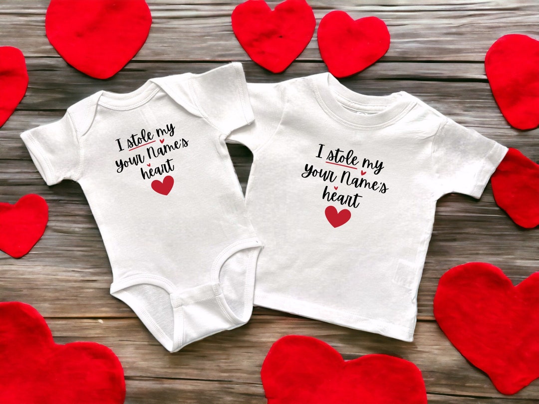 I Stole My Your Name's Heart White Infant Bodysuit or Toddler T-shirt ...