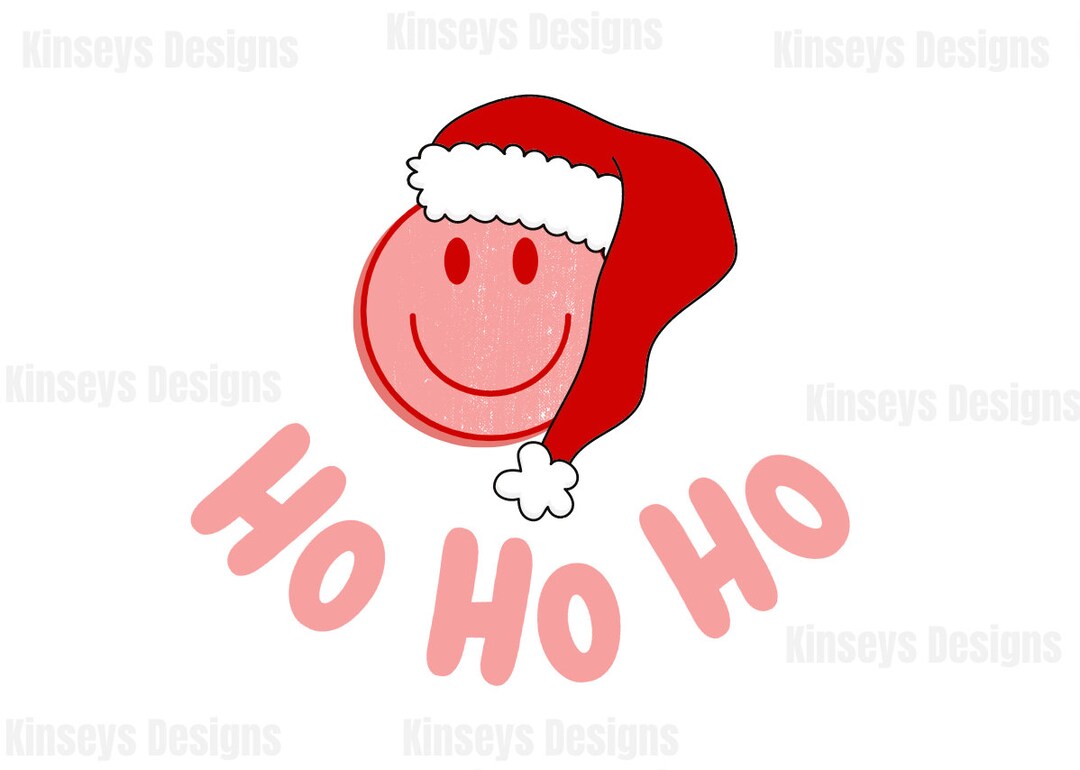 Ho Ho Ho Smiley Face SVG - Etsy