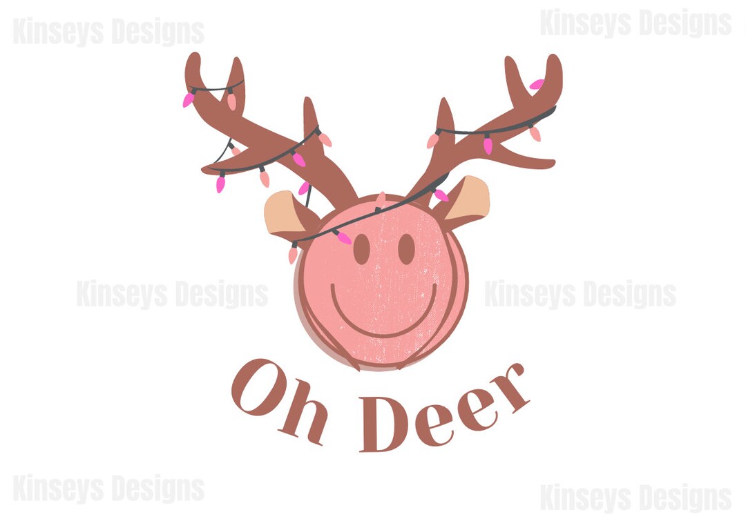 Smiley Face Reindeer SVG - Etsy