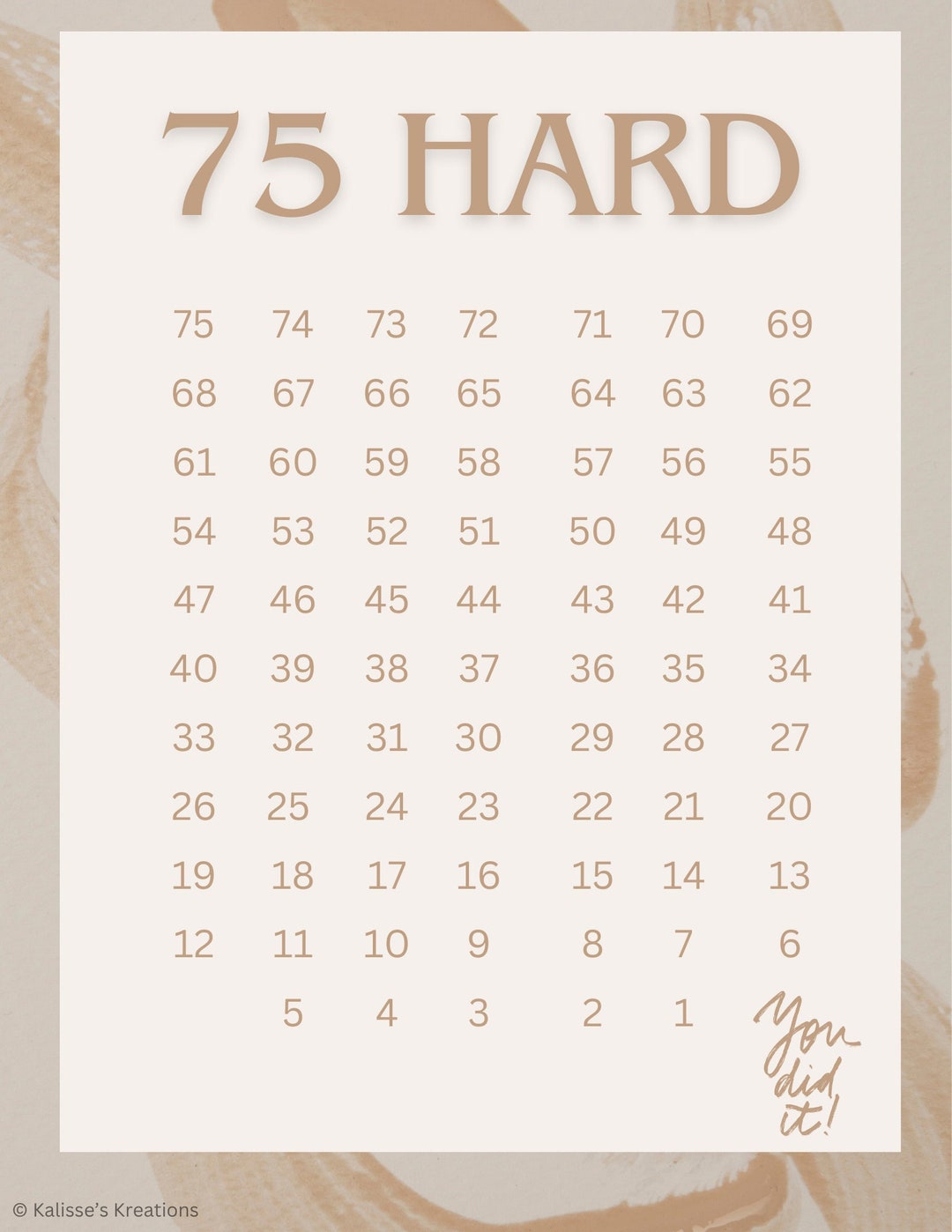 Habit Tracker/ 75 Hard Tracker/ 75 Medium Tracker/ 75 Soft Habit ...