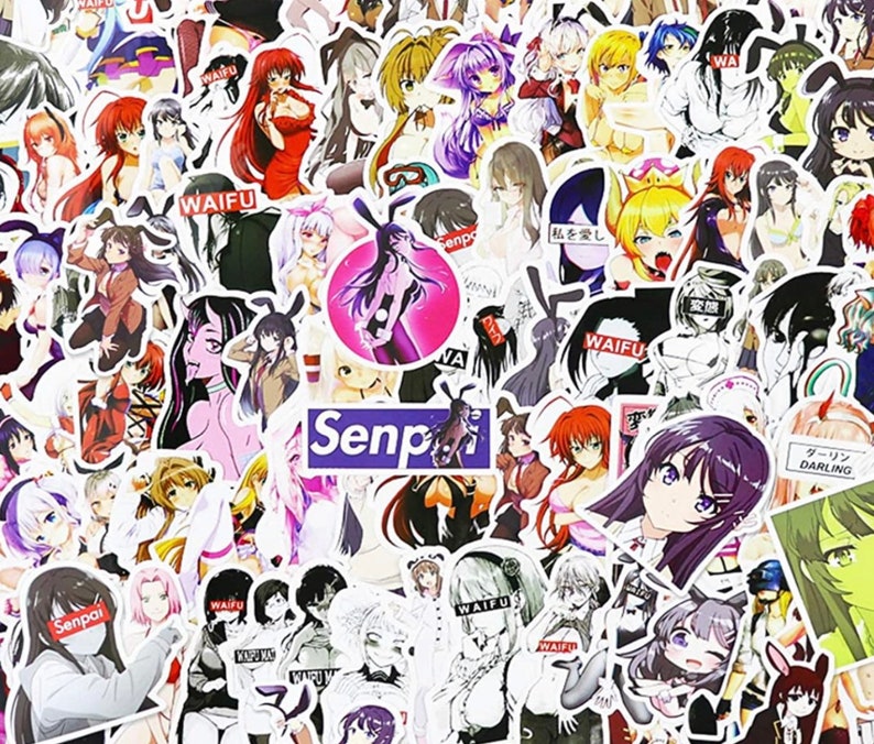 Explicit Anime Girls Sticker Pack Sexy Anime Waifu Vinyl Etsy