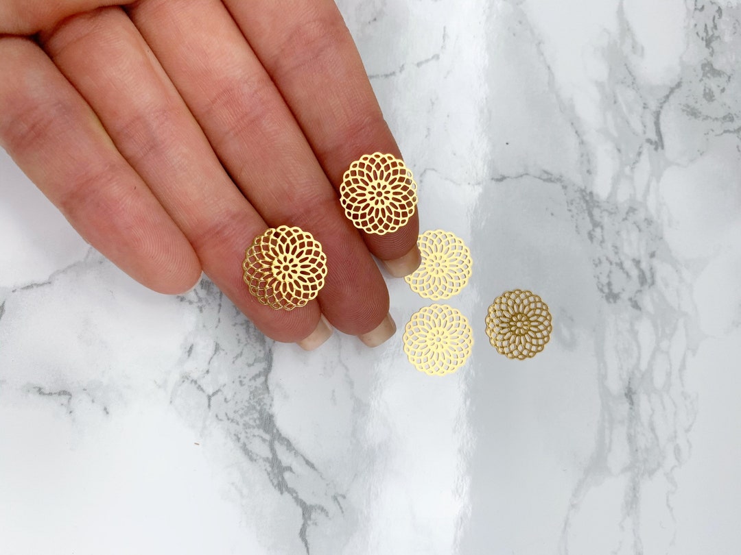 2 Intermediate Pieces Mandala Gold - Etsy New Zealand