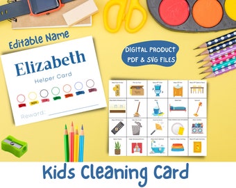 Printable Cleaning Card Template Home Cleaning Checklist - Etsy