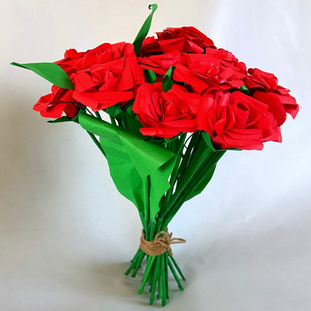Eternal Bouquet of Roses, Origami Paper Roses, Origami Bouquet, Wedding ...