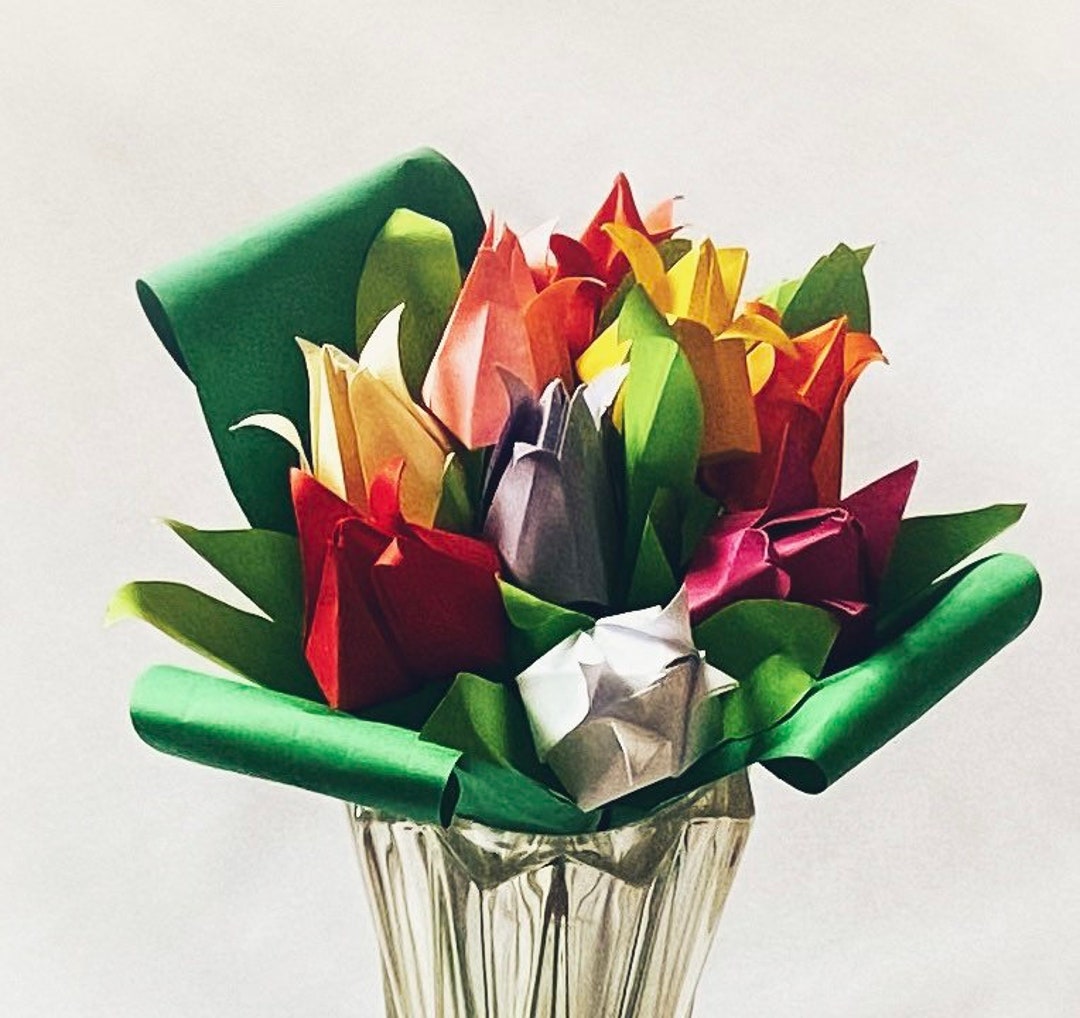 Bouquet of Paper Flowers Tulips Origami Bouquet Wedding - Etsy