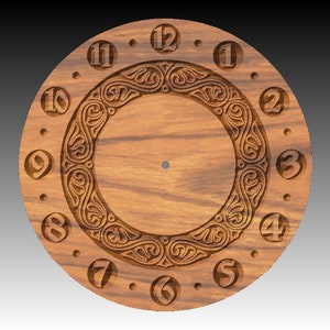 Clock-vector File for V-carving. Files for CNC (ai, Eps, Dxf) - Etsy