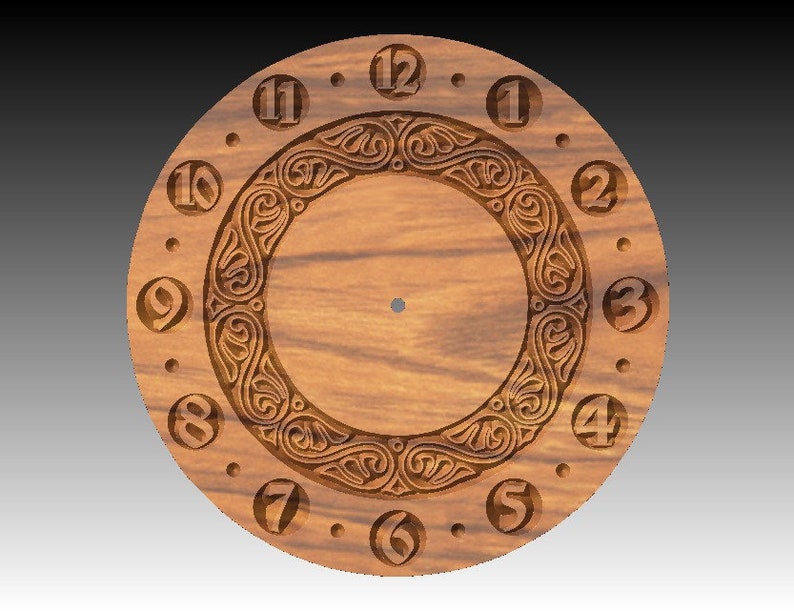Clock-vector File for V-carving. Files for CNC ai Eps Dxf - Etsy