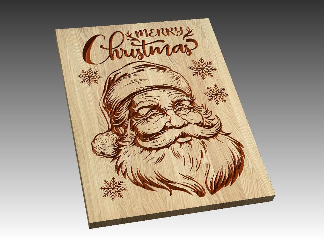 Santa Claus, CNC File, Merry Christmas Vector Graphics (ai, Dxf, Eps ...