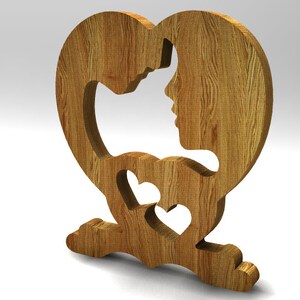 Valentines Day Statue CNC File, Wood Heart Couple (stl, Ai, Dxf, Eps ...