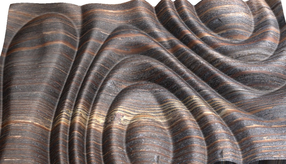 3d STL Panel, Wavy Model for CNC Carving or 3D Print, Vcarve Pro ...