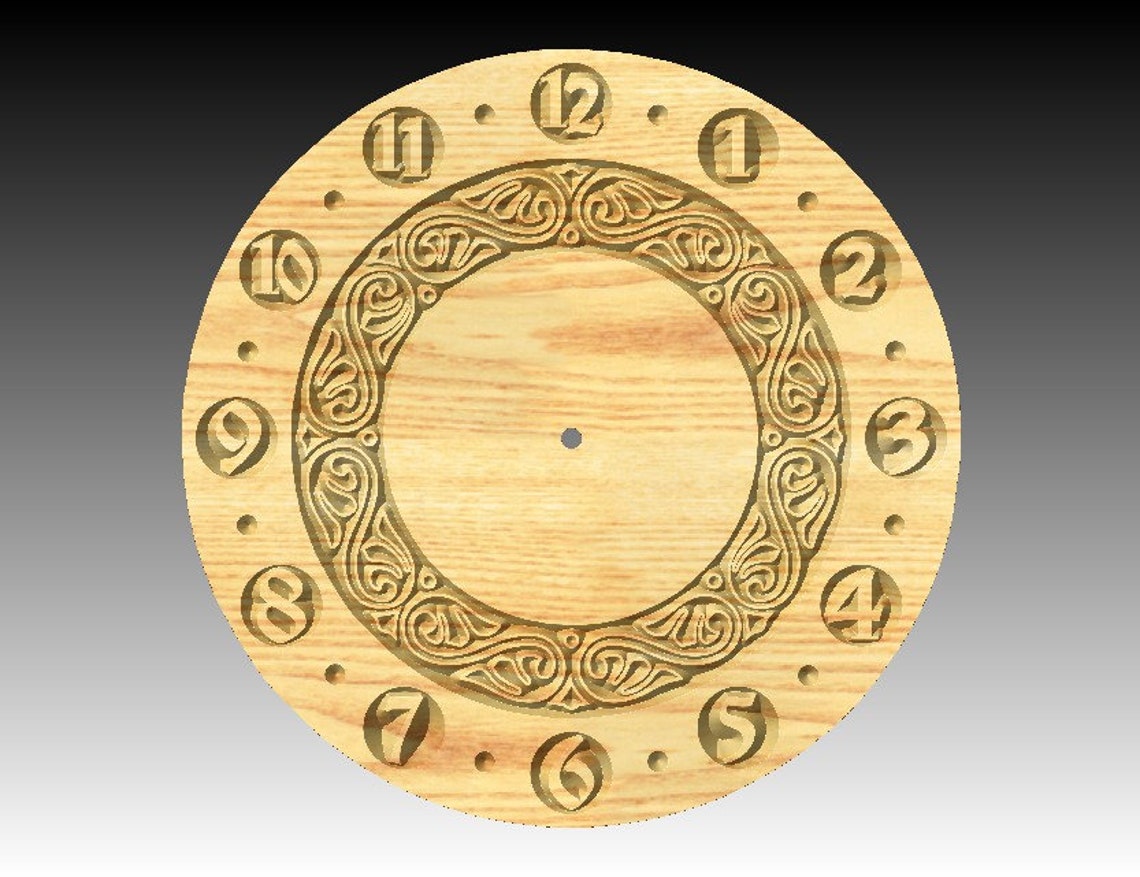 Clock-vector File for V-carving. Files for CNC ai Eps Dxf - Etsy