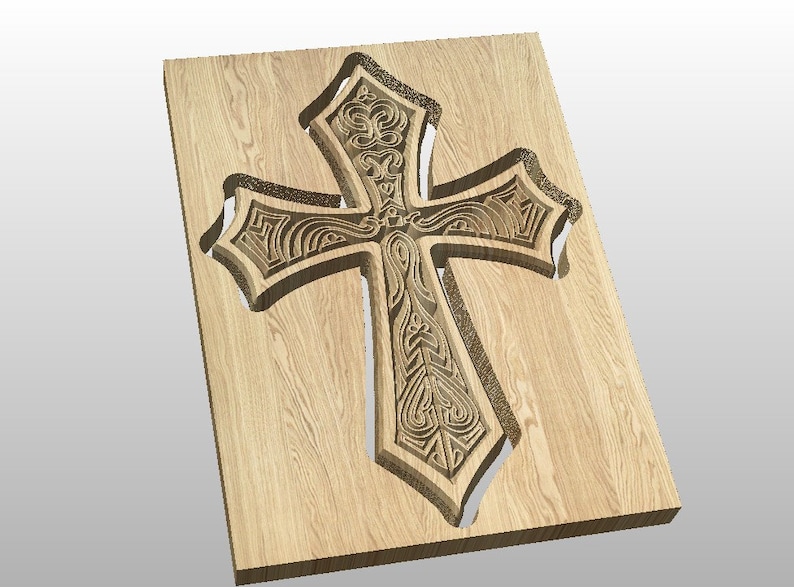 Cross-v-carved-vector Files for CNC - Etsy