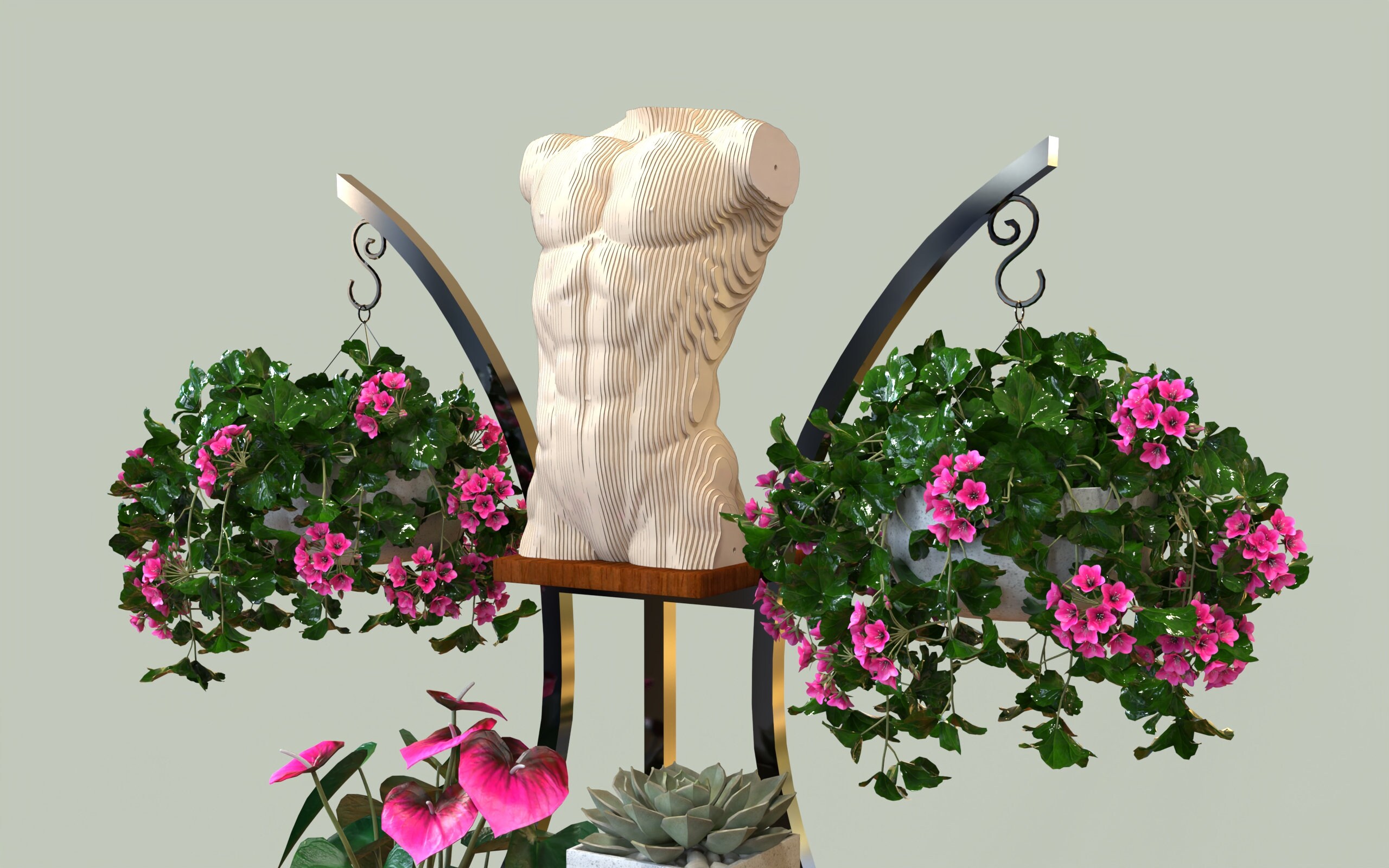 Mens Torso-layered. Vectors Files in Svg and Dxf Formats for Laser ...